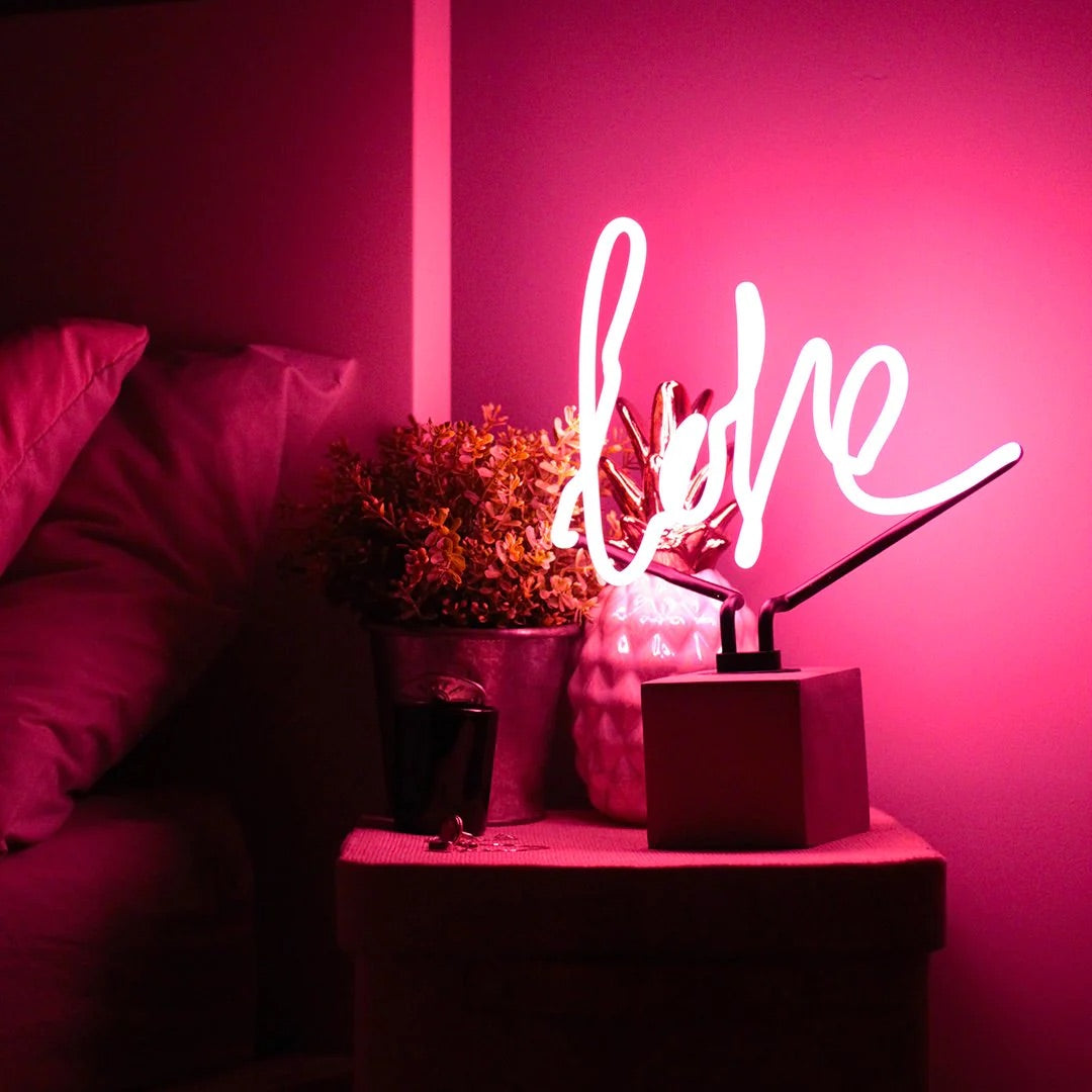 Neon Love Light On Base – Objekt.ie/furniture shop limerick