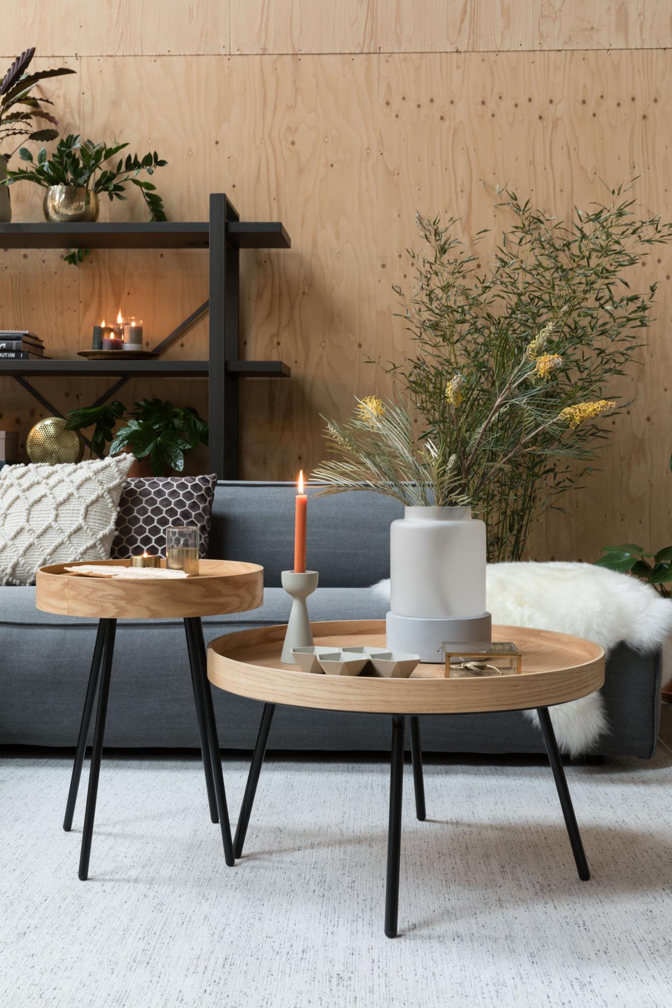 Oak Tray Coffee Side Tables Side Table